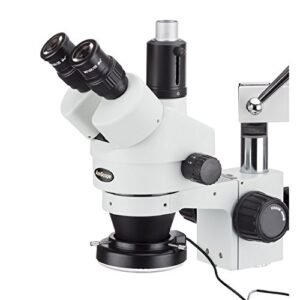 AmScope SM-4TZ-144A Professional Trinocular Stereo Zoom Microscope & EG-SM Microscope Eyepiece Eyeshields or Eye-Guards