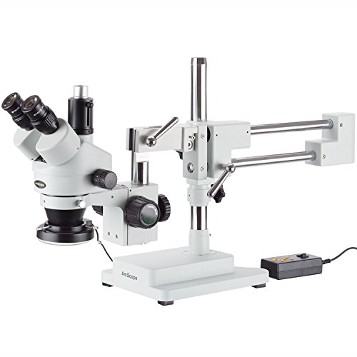 AmScope SM-4TZ-144A Professional Trinocular Stereo Zoom Microscope & EG-SM Microscope Eyepiece Eyeshields or Eye-Guards