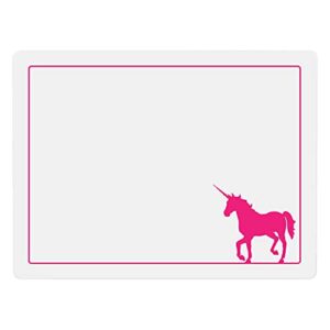 dry erase board unicorn 9 x 12 inches school learning tool, grade school or homeschool teaching aid, pink