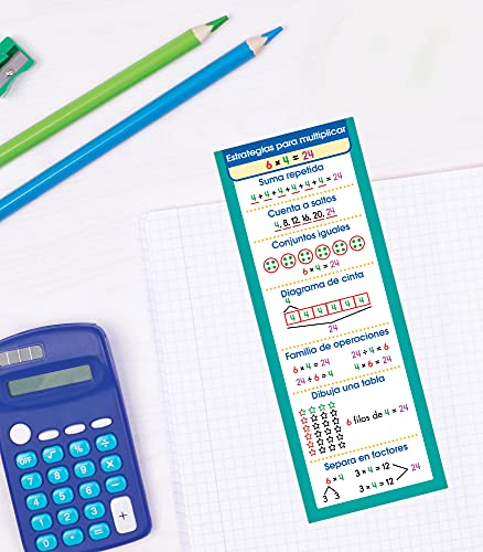 Carson Dellosa Multiplicacion Instructional Set—Reference Chart, Multiplication Charts With Multiplication Facts Through 12, Strategy Reference Bookmarks, Math Skills, Spanish Edition (69 pc)