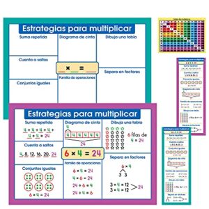 Carson Dellosa Multiplicacion Instructional Set—Reference Chart, Multiplication Charts With Multiplication Facts Through 12, Strategy Reference Bookmarks, Math Skills, Spanish Edition (69 pc)