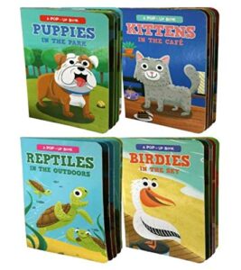 birdies, kittens, puppies & reptiles pop-up hardcover board books