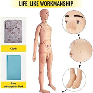 FOCCAR Patient Care Manikin Nursing Skills Training CPR Simulator 170Cm Life Size Full Body Human Anatomical Model for Medical Study