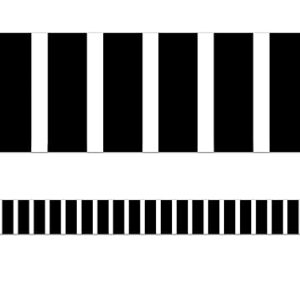 Teacher Created Resources Black and White Vertical Stripes Straight Border Trim