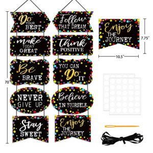 PETCEE Classroom Decoration Banner Confetti Motivational Porch Sign Back to School Positive Sayings Accents Cutouts for Student Teacher School Classroom Bulletin Board Office Home Nursery Decor