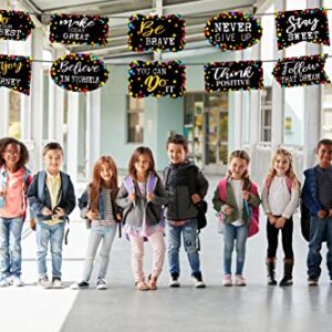 PETCEE Classroom Decoration Banner Confetti Motivational Porch Sign Back to School Positive Sayings Accents Cutouts for Student Teacher School Classroom Bulletin Board Office Home Nursery Decor