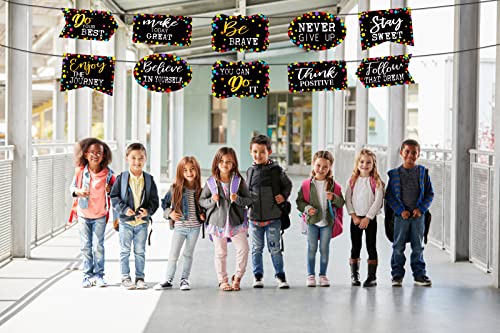 PETCEE Classroom Decoration Banner Confetti Motivational Porch Sign Back to School Positive Sayings Accents Cutouts for Student Teacher School Classroom Bulletin Board Office Home Nursery Decor