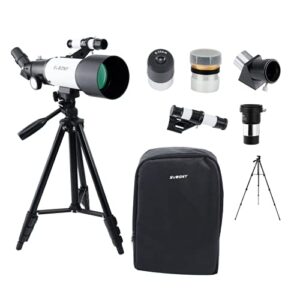 svbony sv501p telescope,70mm aperture 400mm az mount refractortelescope for kids beginners travel with backpack, phone adapter and barlow lens