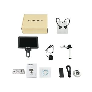 SVBONY SV604 7 Inch LCD Digital Microscope 1200X for Adults, Coin Microscope 1080FHD Video 12MP Camera, Electronic Microscope for Soldering, Wired Remote, Compatible with Windows and Mac OS