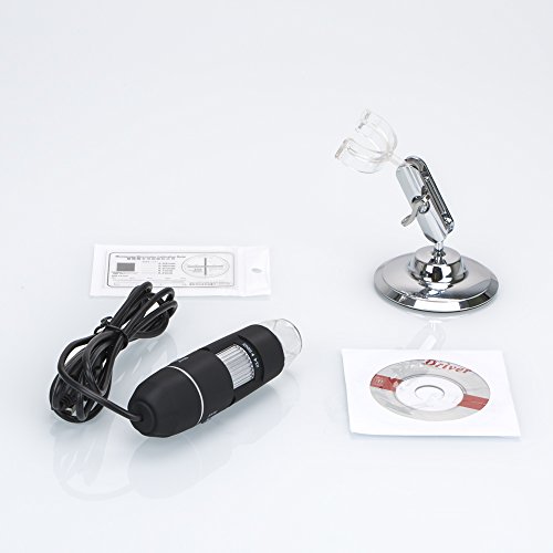 DGCUS USB 2.0 Digital Microscope 1000 x Magnification 8-LED Mini Microscope Camera Magnifier with Stand 2 Mega Pixels