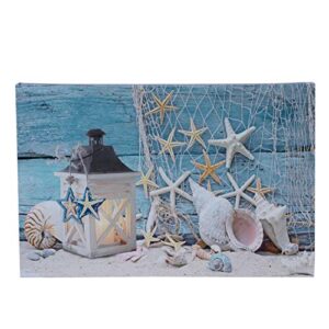 beachcombers shells/candles canvas with 1 light-up led multi