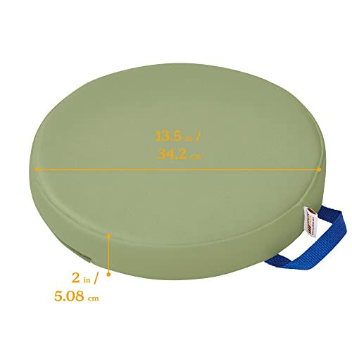 ECR4Kids SoftZone Floor Cushions with Handles, 2" Deluxe Foam, Round, Fern Green, (6-Pack)