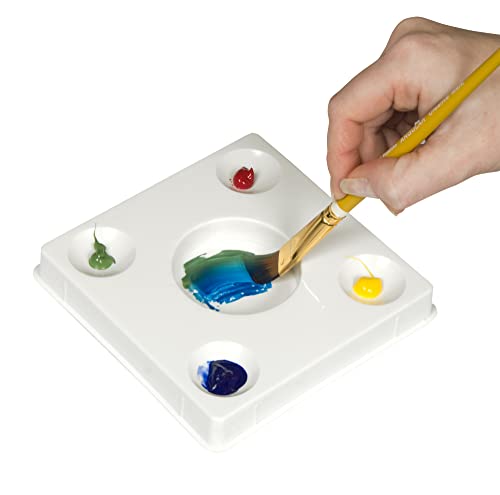 Creative Mark Brush Basin - All in One Unit for Storage, Shaping, Cleaning, and Soaking - 6.5 x 6.5 x 3.5" with Lid