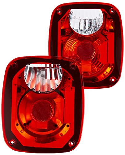 Rampage Taillight Conversion Kit w/Euro Lenses | Pair, Brite Color | 5307 | Fits 1976 - 2006 Jeep CJ, Wrangler YJ, LJ & TJ