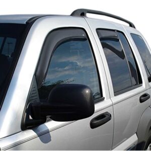 Auto Ventshade [AVS] In-Channel Ventvisor / Rain Guards | Smoke Color, 4 pc | 194428 | Fits 2002 - 2007 Jeep Liberty