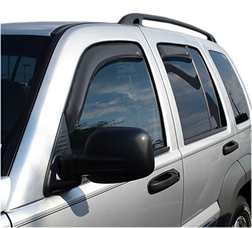 Auto Ventshade [AVS] In-Channel Ventvisor / Rain Guards | Smoke Color, 4 pc | 194428 | Fits 2002 - 2007 Jeep Liberty