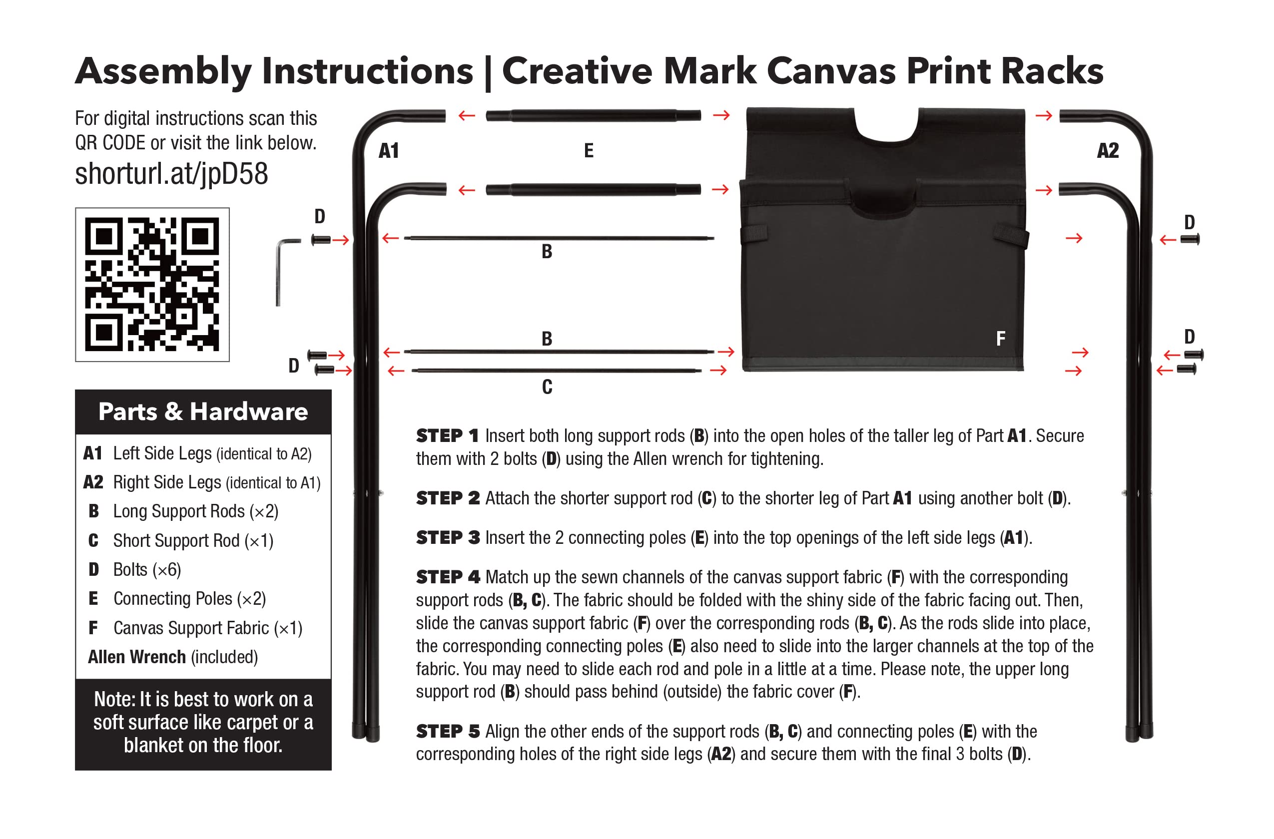 Creative Mark Folding Canvas Print Rack - Artist Gallery Portable Display Rack for Posters, Artwork, Prints, Canvas, Panels, Galleries, Studios & Storage - Mini