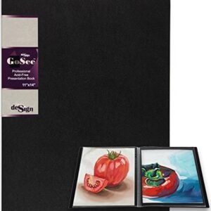 GoSee Professional Quality 11x14 inch Artist Portfolio Presentation Book (24 Count, Top-Loaded Pages) Perfect for Travel and Displaying Artwork