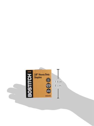 Bostitch Heavy Duty Premium Staples, 25-55 Sheets, 0.375 Inch Leg, 5,000 Per Box (SB353/8-5M)