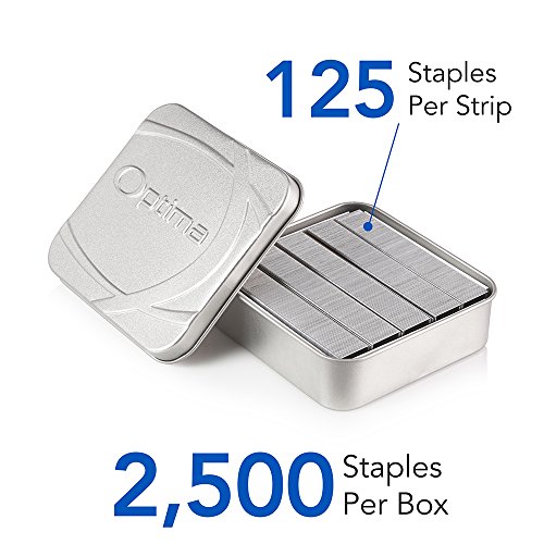 Swingline Staples, Optima, High Capacity, 3/8" Length, Jam Free, 125/Strip, 2500/Box, 1 Box (35550)