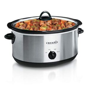 crock-pot 7-quart oval manual slow cooker | stainless steel (scv700-s-br)