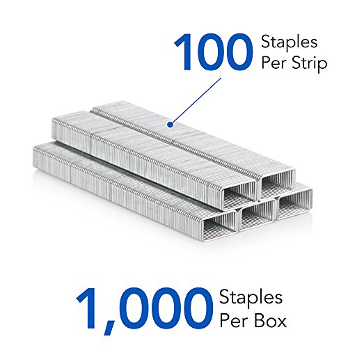 Swingline Staples, Heavy Duty, 3/8" Length, 60 Sheet Capacity, 100/Strip, 1000/Box, 1 Pack (35318), Silver (SWI35318)