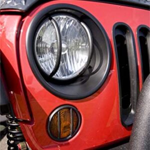 Rugged Ridge 12419.25 Headlight Bezel Kit, Black; 07-18 Jeep Wrangler JK