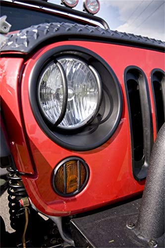 Rugged Ridge 12419.25 Headlight Bezel Kit, Black; 07-18 Jeep Wrangler JK