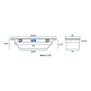 UWS TBS-63-A-LP-BLK Black Single Lid Low Profile Aluminum Toolbox with Beveled Insulated Lid