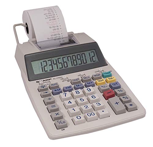 Sharp EL-1750V Two-Color Printing Calculator 2 Lines/Sec 3" Black/Red