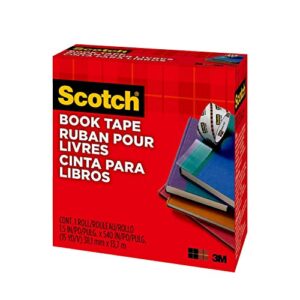 Scotch Book Tape, 1.5 in x 540 in, 1 Roll/Pack, Excellent for Repairing, Reinforcing Protecting, and Covering (845-150)