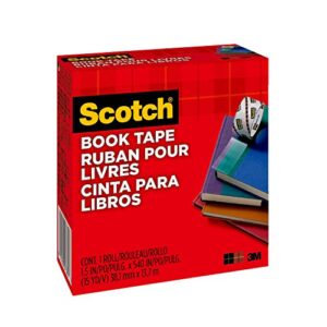 Scotch Book Tape, 1.5 in x 540 in, 1 Roll/Pack, Excellent for Repairing, Reinforcing Protecting, and Covering (845-150)