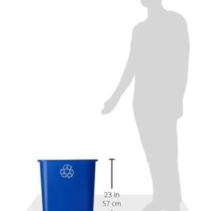 United Solutions EcoSense WB0069 Blue Plastic 41 Quart Recycling Indoor Wastebastket-10.25 Gallon EcoSense Blue Recycling Trash/Refuse Can in Blue