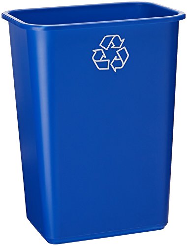 United Solutions EcoSense WB0069 Blue Plastic 41 Quart Recycling Indoor Wastebastket-10.25 Gallon EcoSense Blue Recycling Trash/Refuse Can in Blue