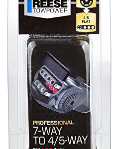 Reese Towpower 78118 Professional Wiring Adapter, 7-Way Blade to 4- or 5-Way Flat, LED Circuit Tester,Regular