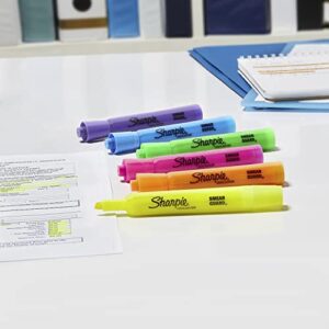 SHARPIE Tank Style Highlighters, Chisel Tip, Fluorescent Yellow, Box of 12