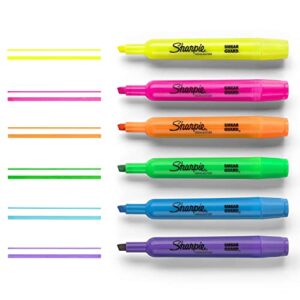 SHARPIE Tank Style Highlighters, Chisel Tip, Fluorescent Yellow, Box of 12