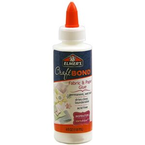 elmer’s e431 craft bond fabric and paper glue, 4 oz, clear