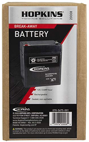 Hopkins 20008 12 Volt Rechargable Battery