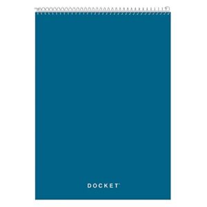 tops docket wire-bound writing pad, 8-1/2″ x 11-3/4″, blue heavy-duty cover, extra-strong back, white paper, legal rule, 70 sheets (99614)