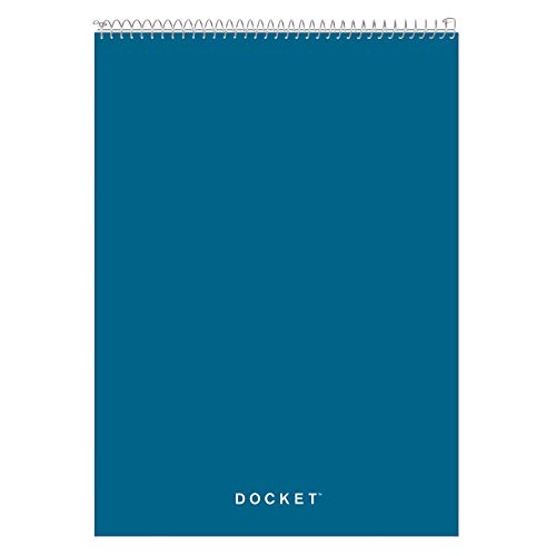 TOPS Docket Wire-Bound Writing Pad, 8-1/2" x 11-3/4", Blue Heavy-Duty Cover, Extra-Strong Back, White Paper, Legal Rule, 70 Sheets (99614)