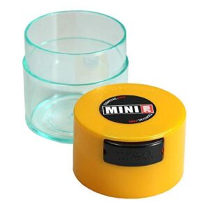 Minivac - 10g to 30 grams Airtight Multi-Use Vacuum Seal Portable Storage Container for Dry Goods, Food, and Herbs - Yellow Cap & Clear Body