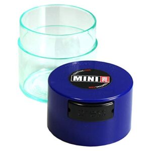 Minivac - 10g to 30 gram Vacuum Sealed Container - Dark Blue Cap & Clear Body