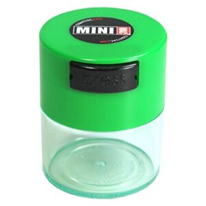 minivac – 10g to 30 grams airtight multi-use vacuum seal portable storage container for dry goods, food, and herbs – green cap & clear body