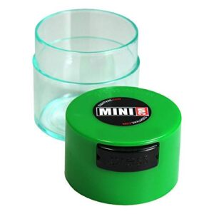 Minivac - 10g to 30 grams Airtight Multi-Use Vacuum Seal Portable Storage Container for Dry Goods, Food, and Herbs - Green Cap & Clear Body