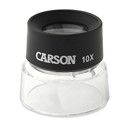 Carson LumiLoupe 10X Power Stand Magnifier (LL-10), Black/Clear