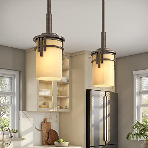 Designers Fountain 82130-WM Mission Ridge 1-Light Mini Pendant, Warm Mahogany