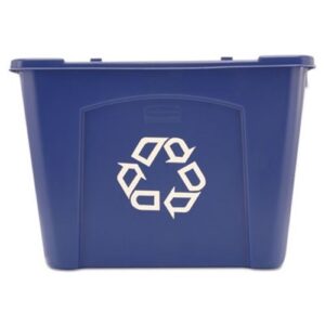 rubbermaid, 571473, stacking recycle bin, rectangular, polyethylene, 14 gal, blue