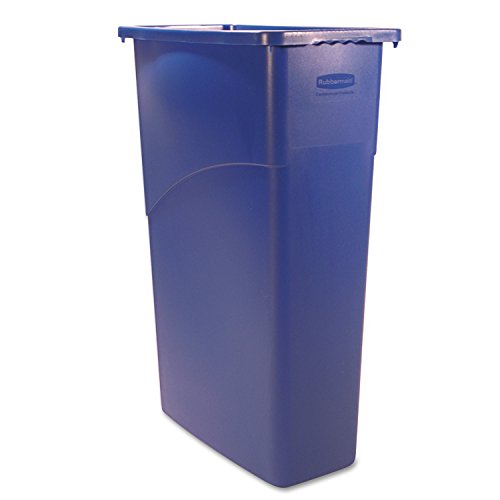 Rubbermaid(R) Slim Jim(R)"We Recycle" Container, 23 Gallons, 30in.H x 20in.W x 11in.D, Blue