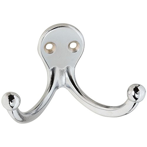 National Hardware N274-225 MPB163 Double Clothes Hooks in Chrome, 2 pack